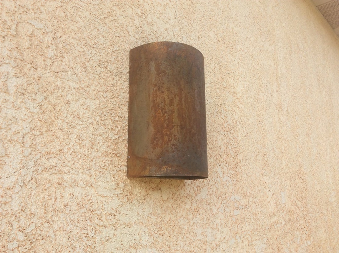 Rusted Raw Steel // Light Sconce // Half Round - Etsy