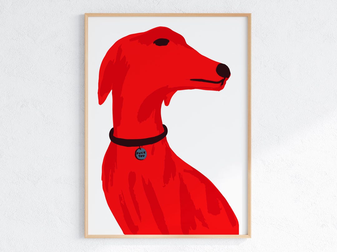 David Shrigley - Red Dog | Quirky Wall Art | Pop Art Decor | Funny ...