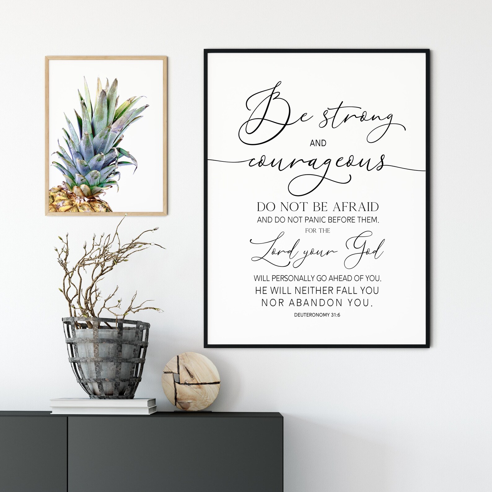 Be Strong and Courageous, Deuteronomy 31:6, Bible Verse Printable Wall ...