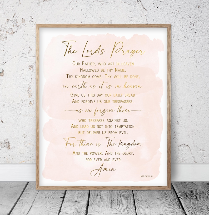 The Lord's Prayer, Bible Verse Printable Wall Art, Christian Gifts ...