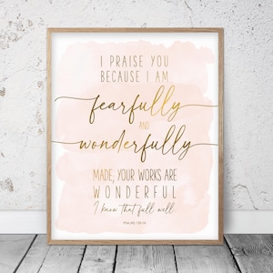 I Am Fearfully and Wonderfully Made, Psalms 139:14, Bible Verse ...