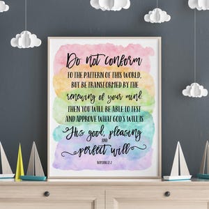 Do Not Conform to the Pattern of This World, Romans 12:2, Bible Verse ...