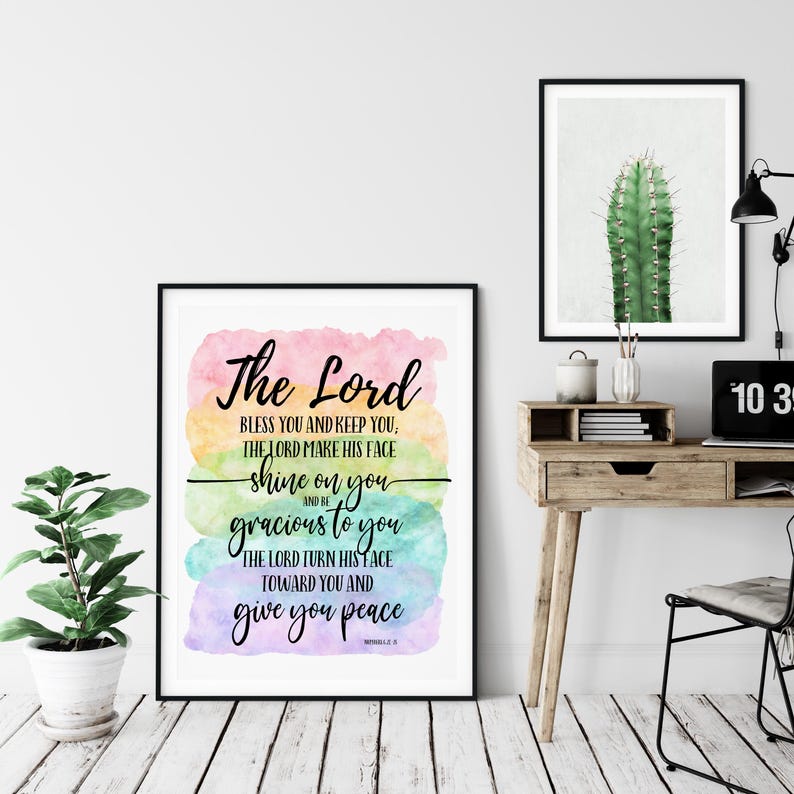 The Lord Bless You and Keep You, Numbers 6:24-26, Bible Verse Printable ...
