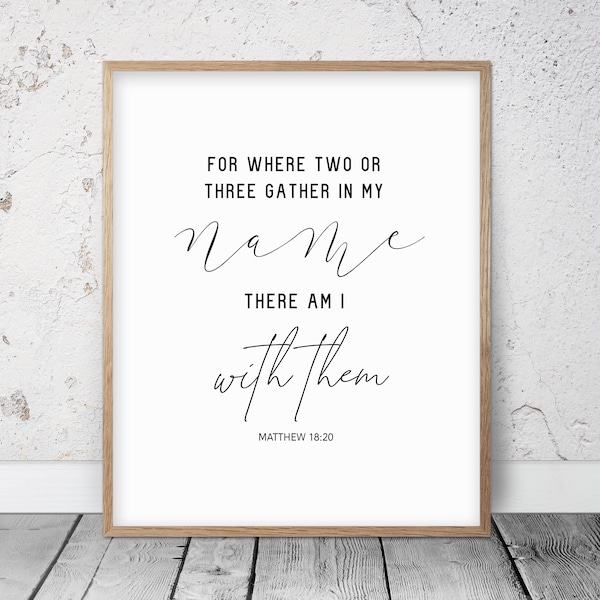 Verse Matthew 18 20 - Etsy