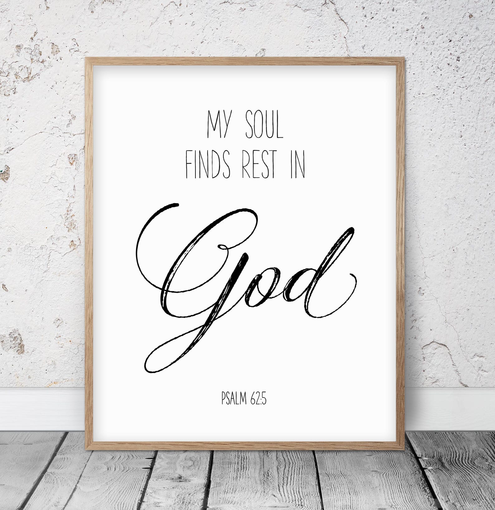 My Soul Finds Rest in God, Psalm 62:5, Bible Verse Printable Wall Art ...