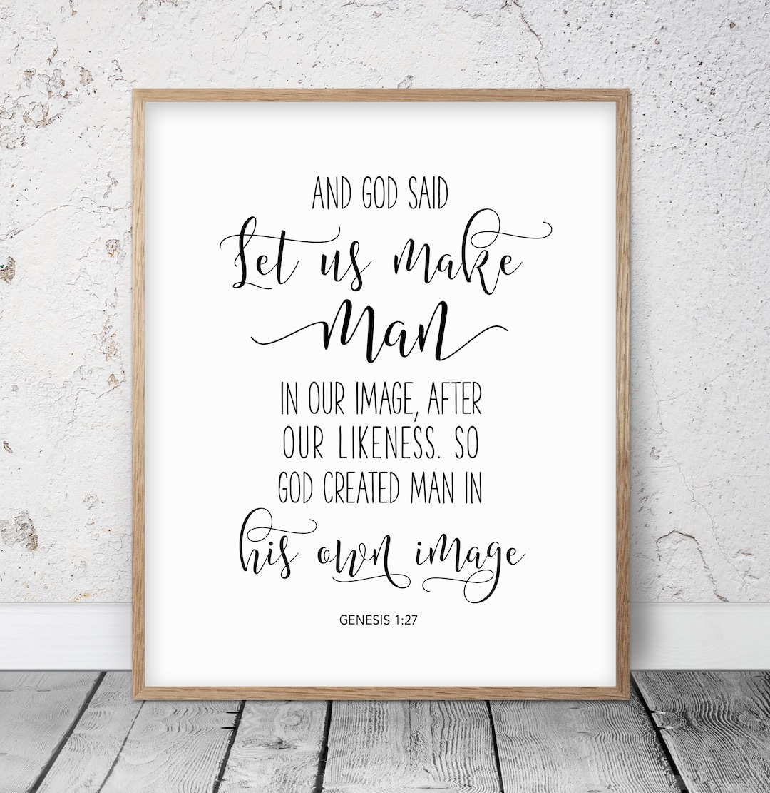 Let Us Make Man in Our Image, Genesis 1:27, Bible Verse Printable Wall ...