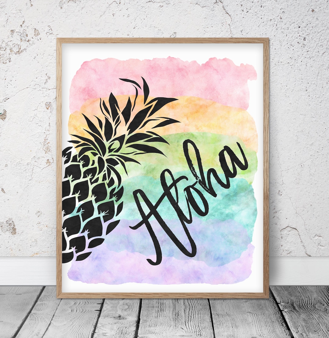 Aloha Rainbow Printable Wall Art, Inspirational Quotes, Motivational ...