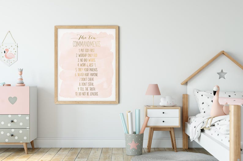 The Ten Commandments, Bible Verse Printable Wall Art, Christian Gifts ...