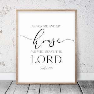As for Me and My House, Joshua 24:15, Bible Verse Printable Wall Art ...