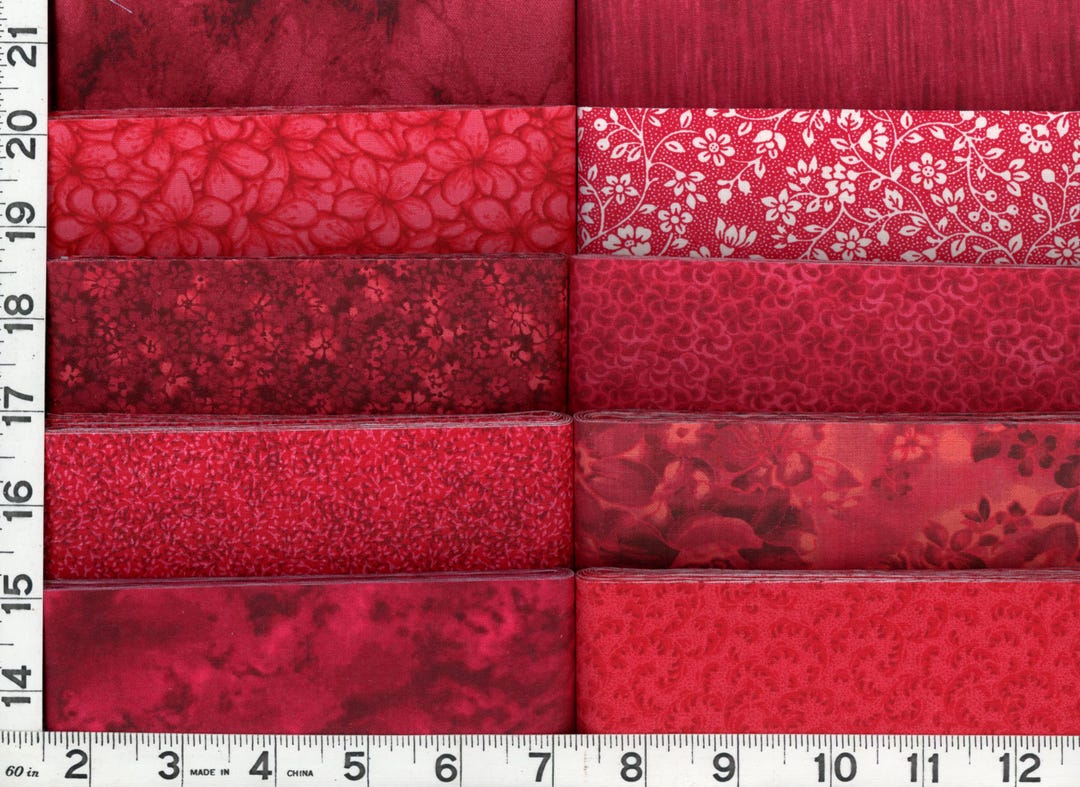 Dark Red Jelly Roll Quilting Fabric 40 - 2 1/2 Inch Strips - - Etsy