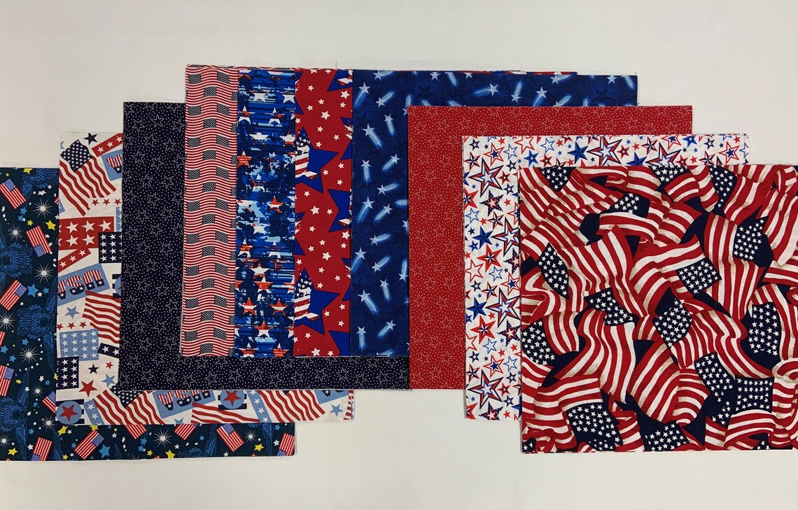 Red White and Blue Patriotic Layer Cake Fabric 40 | Etsy