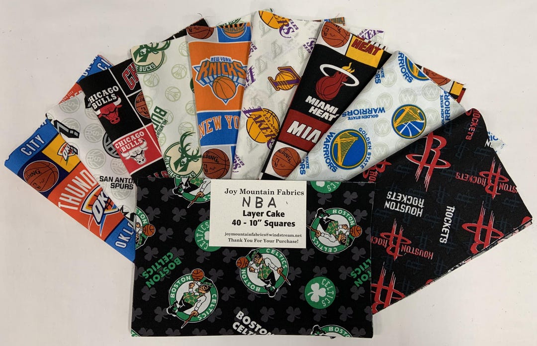 NBA Basketball Layer Cake Fabric 40 10 Squares - Etsy