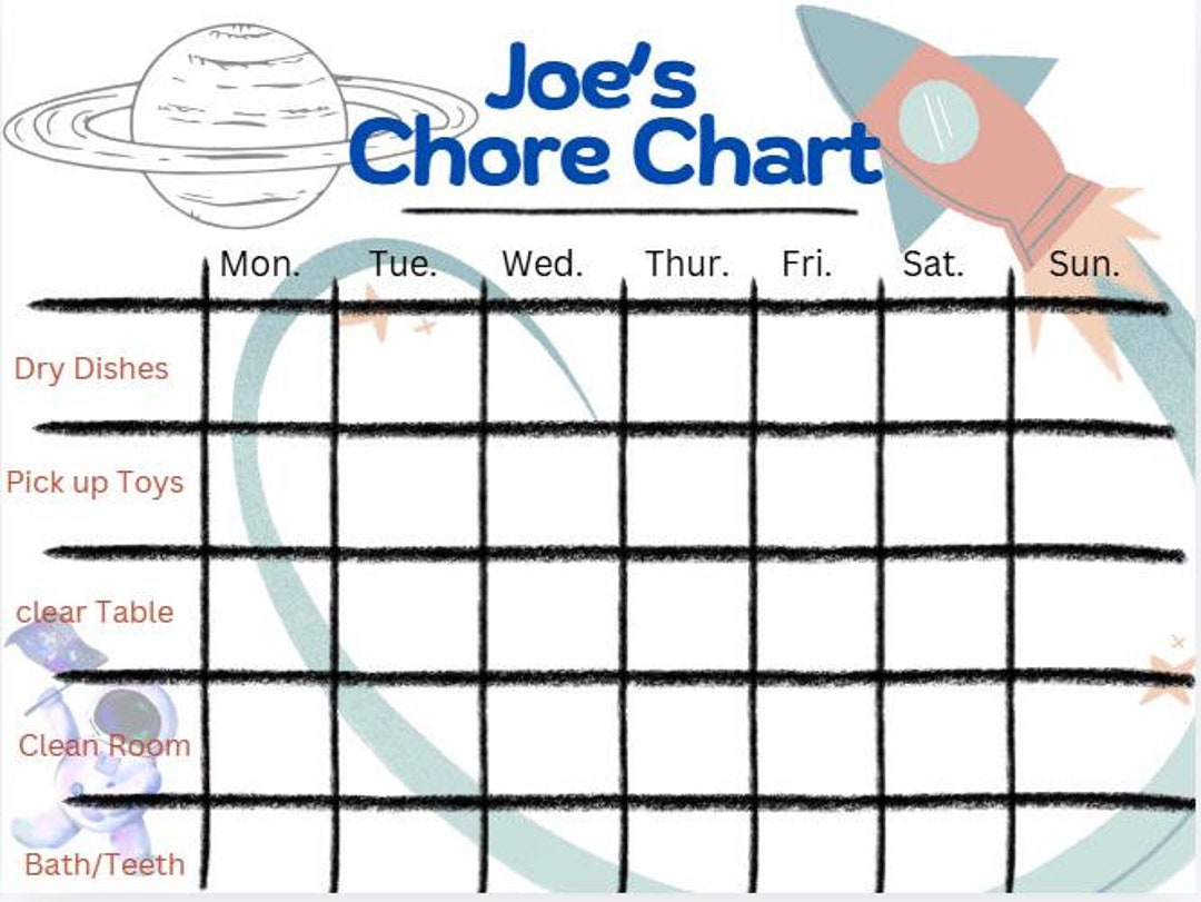 Chore Chart Space - Etsy