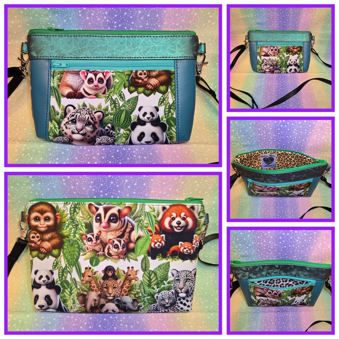 Cute Wild Animals Purse Hip Bag Red Panda Snow Leopard Sugar Glider ...