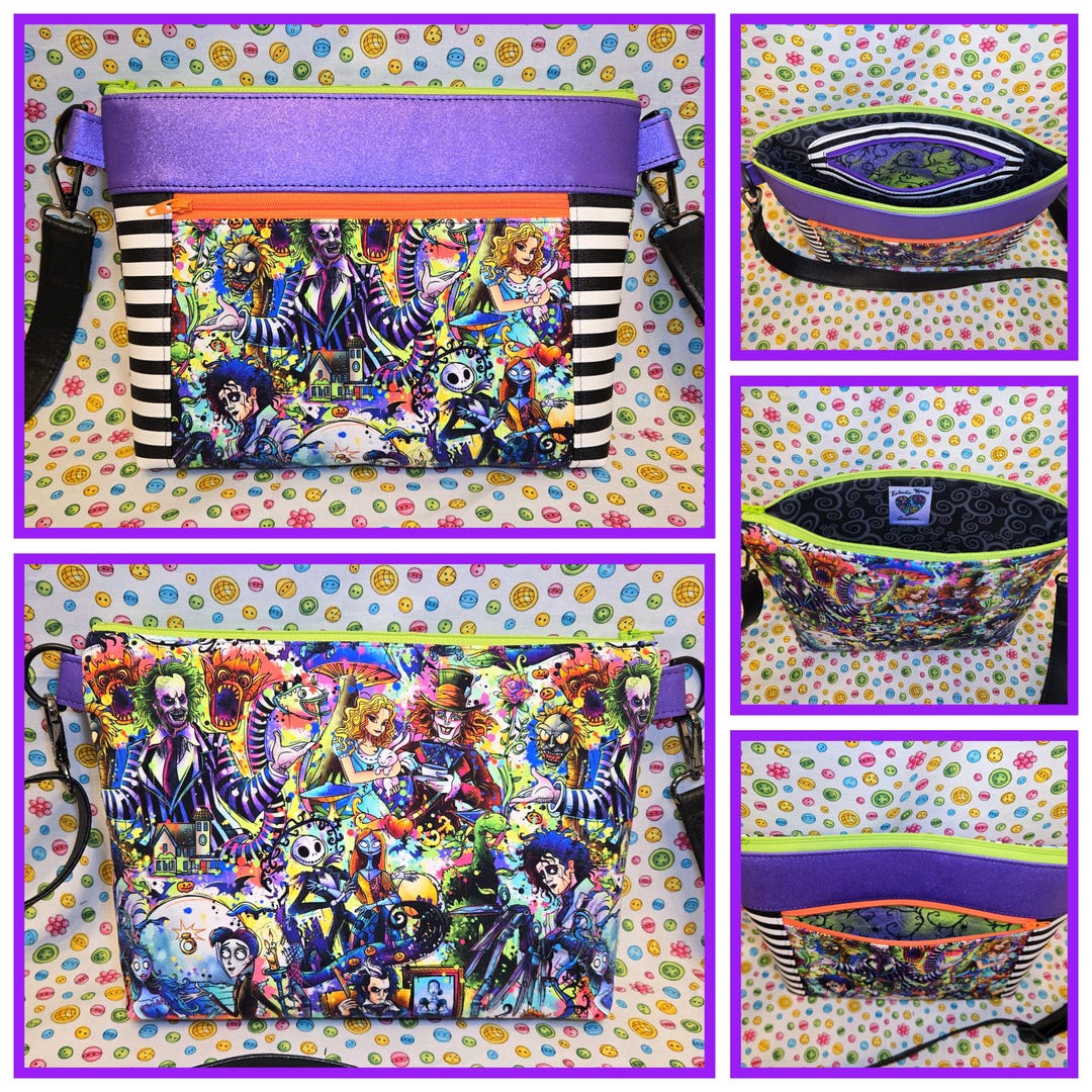 Tim Burton Beetlejuice NBC Purse Jack and Sally Tote Bag Corpse Bride ...