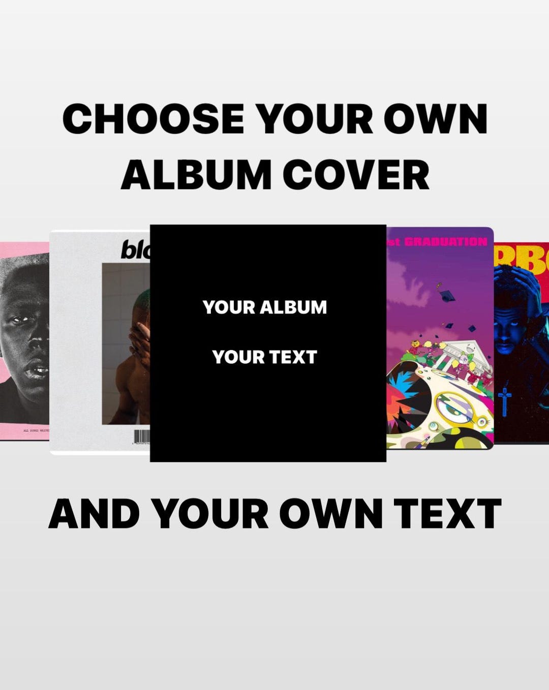 Custom Album Cover Print, Album Cover Poster, Custom Text, Any Album ...