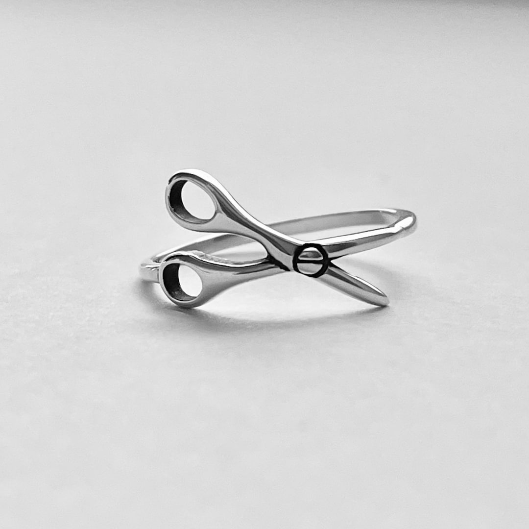 Sterling Silver Delicate Scissors Ring, Hair Stylist Ring, Hairdresser ...