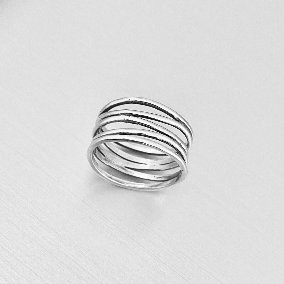 Sterling Silver Multiple Band Ring: Boho Wrap Ring - Etsy