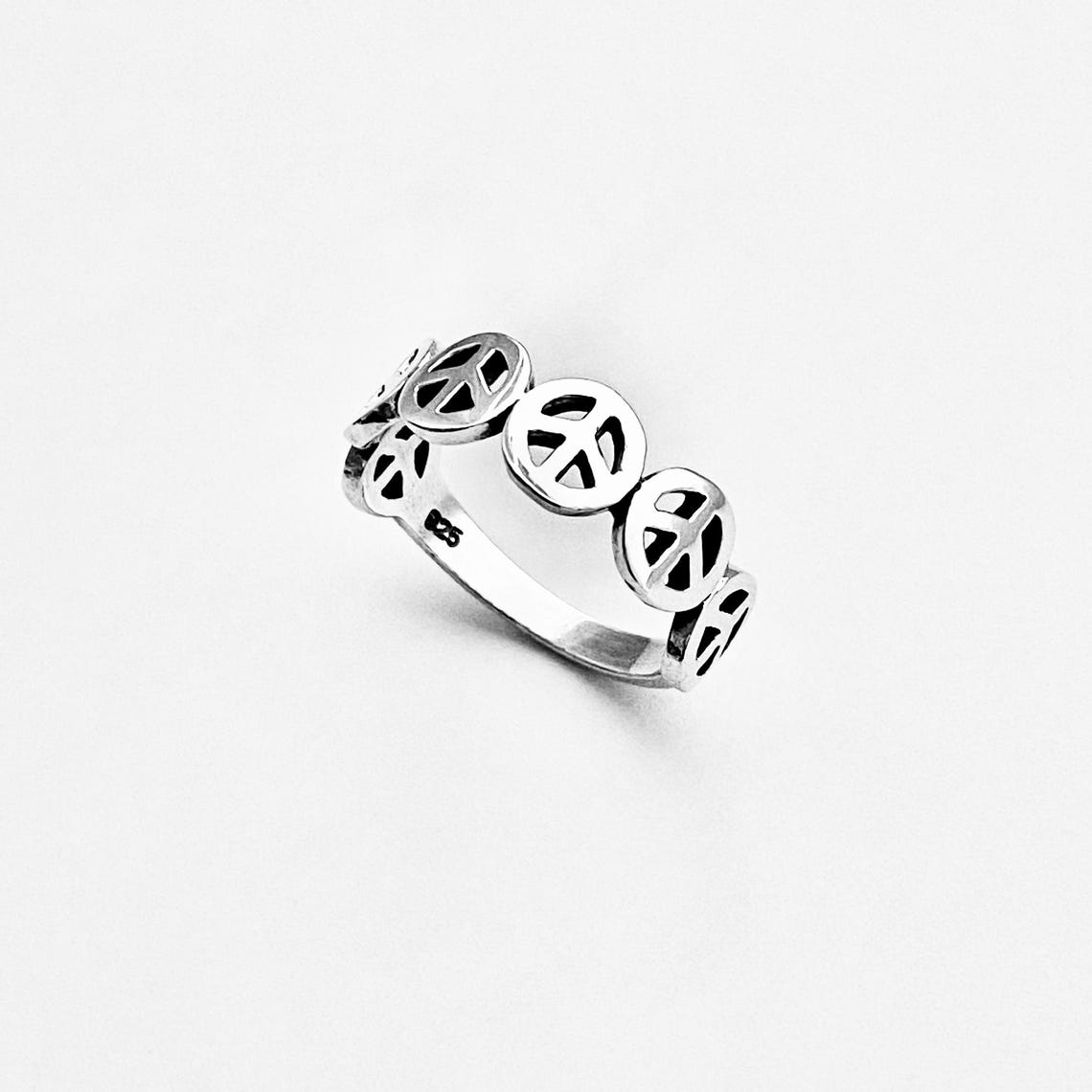 Sterling Silver Peace Sign Ring: Love Rings - Etsy