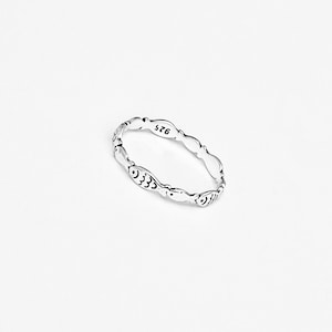 Sterling Silver Little Eternity Fish Band, Religious Jewelry, Ocean ...