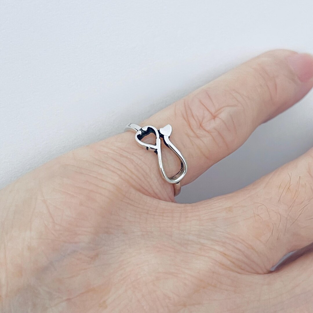 Sterling Silver Sideway Heart Stethoscope Ring, Medical Ring, Doctor ...