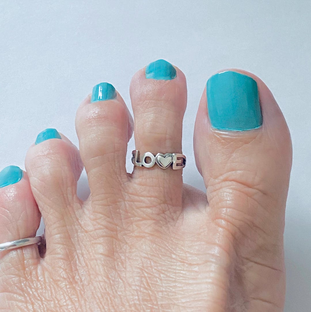 Sterling Silver Love Heart Toe Ring: Dainty Midi Ring - Etsy