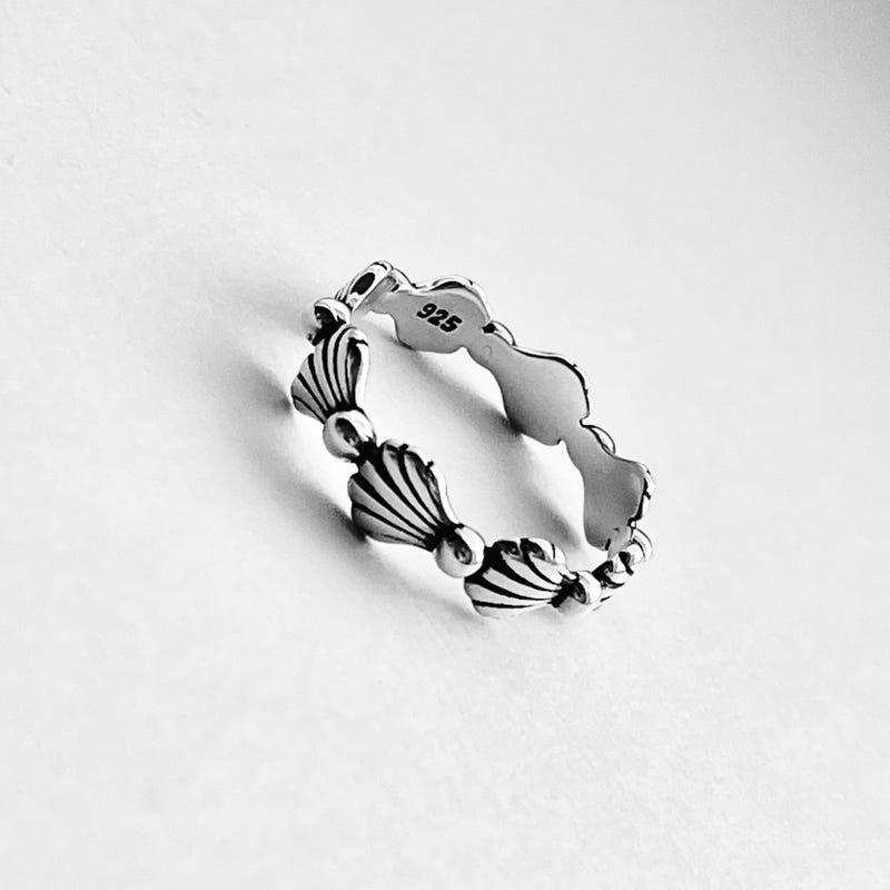 Silver Seashell Ring - Etsy