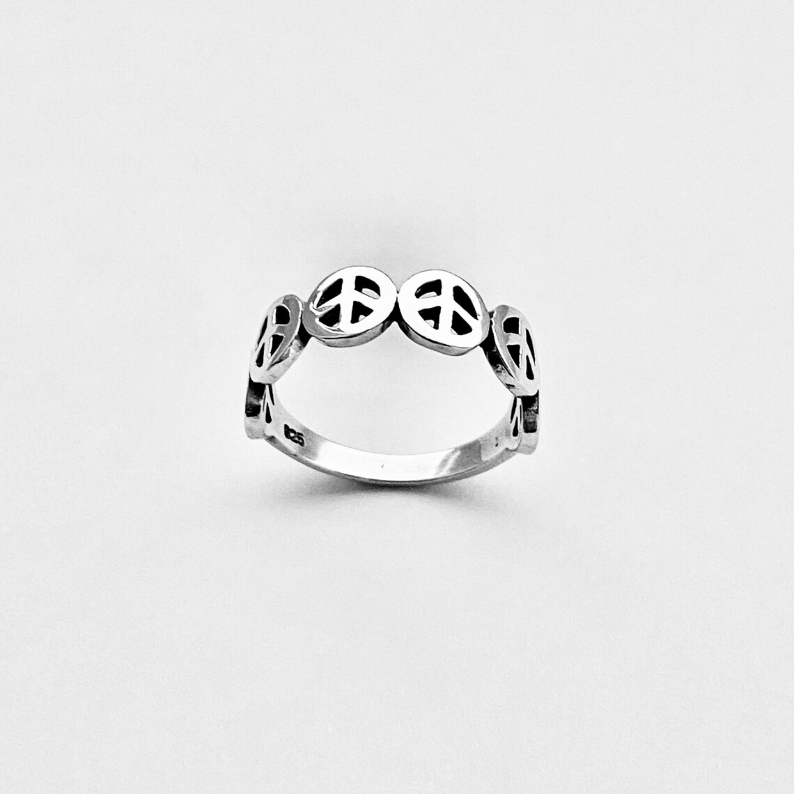 Sterling Silver Peace Sign Ring: Love Rings - Etsy