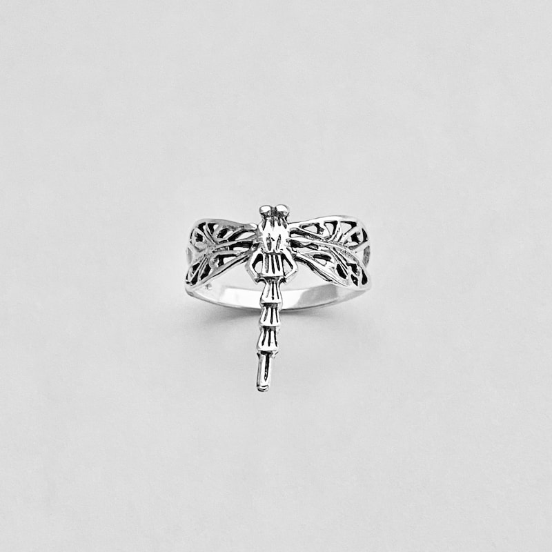 Silver Dragonfly Ring - Etsy