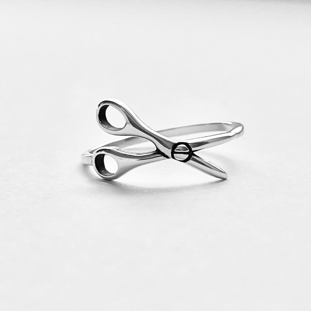 Sterling Silver Delicate Scissors Ring, Hair Stylist Ring, Hairdresser ...