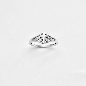 Sterling Silver Swirl Cross Ring: Religious Jewelry - Etsy