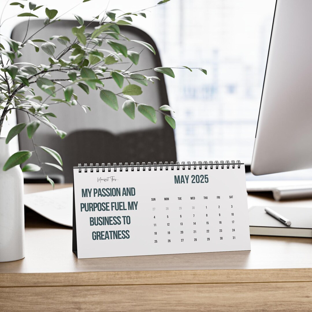Desk Calendar, Manifestation Calendar for Entrepreneurs, Inspirational ...