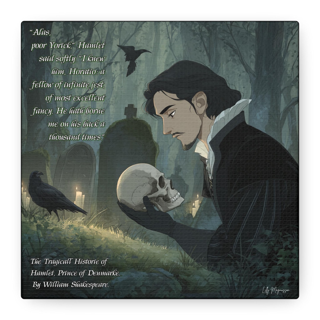 Hamlet With Skull, Yorik Scene Adult Cartoon Animation Art Canvas ...