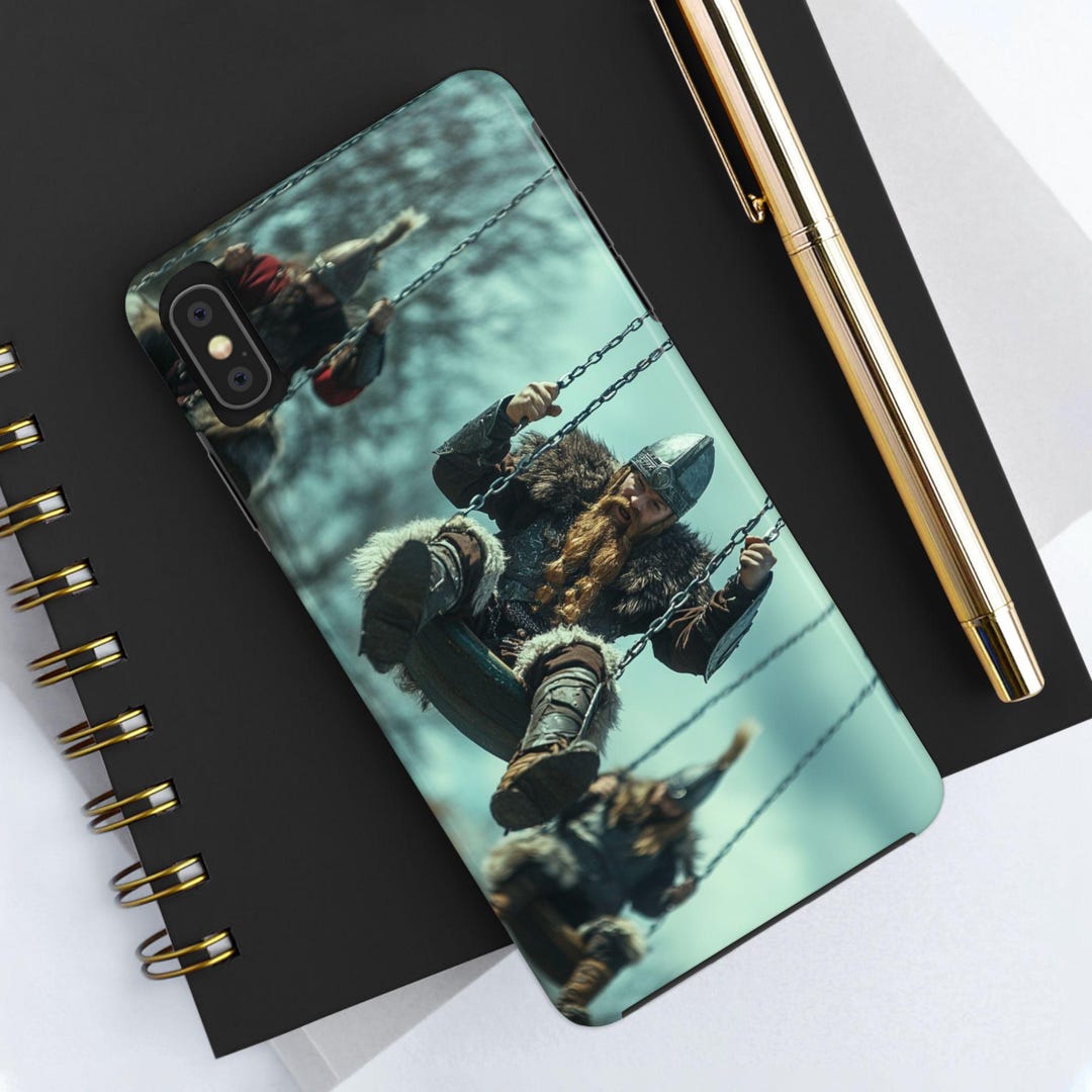Viking on a Swing Set Adventure Phone Case, Tough Phone Cover for ...