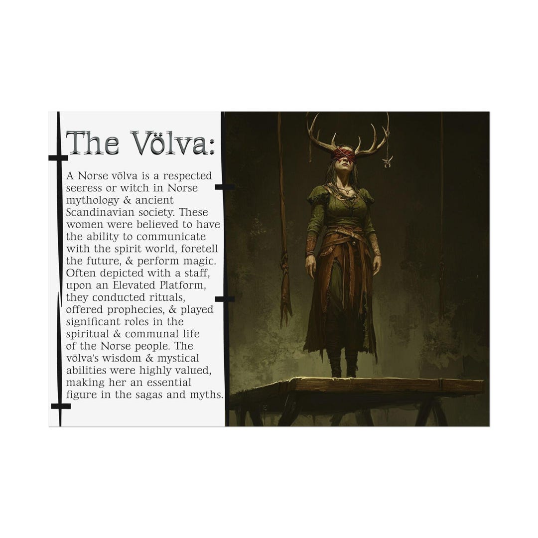 The Völva: Mystical Norse Rolled Poster, Spiritual Wall Art, the Volva ...