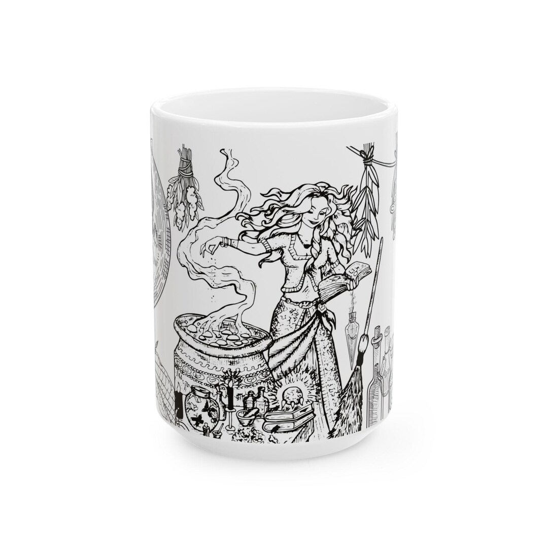 Mystical Witchy Washable Coloring Ceramic Mug - Alchemy & Potions ...