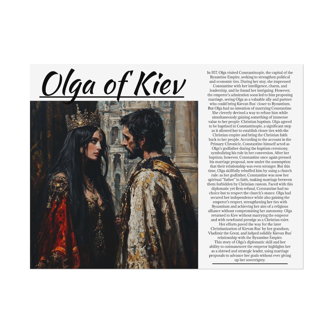 Olga of Kiev Medieval History Rolled Poster, Historical Decor, Gifts ...