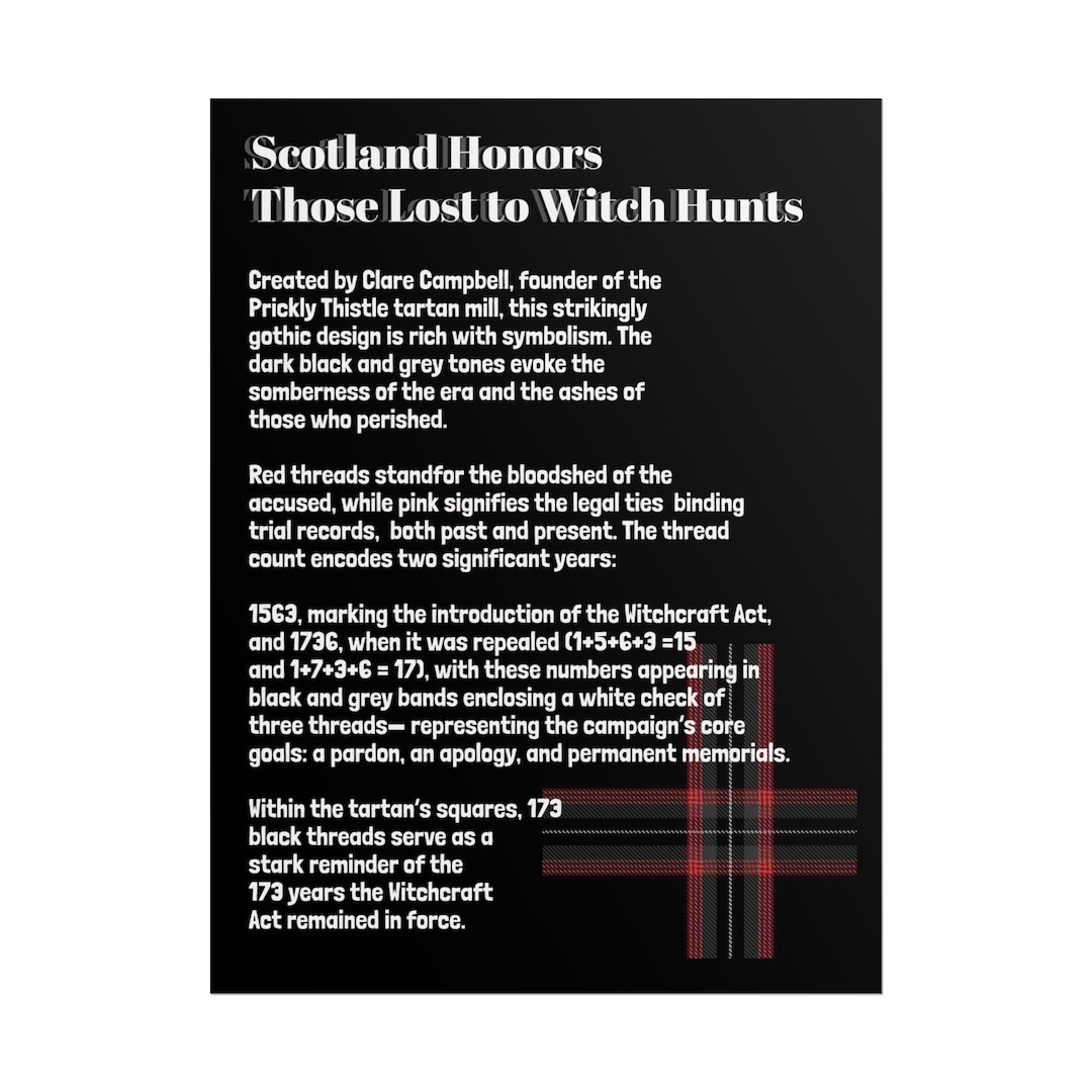 Scottish Tartan for Honoring Those Lost to Witch Hunts Historical ...