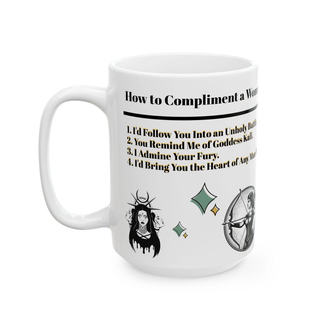 Empowered Goddess Ceramic Mug, Funny Coffee Cup for Women's Empowerment ...