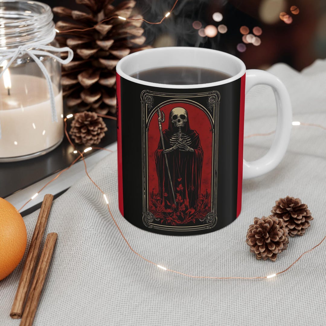 Gothic Skull Mug, Dark Aesthetic Coffee Cup, Goth Girl Gift, Spooky ...