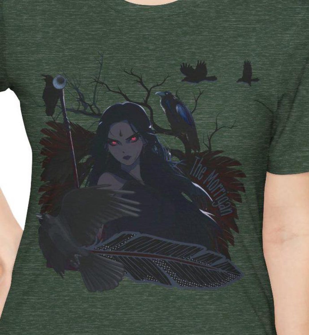 The Morrigan Irish Goddess of War Anime Style Illustration Tshirt ...