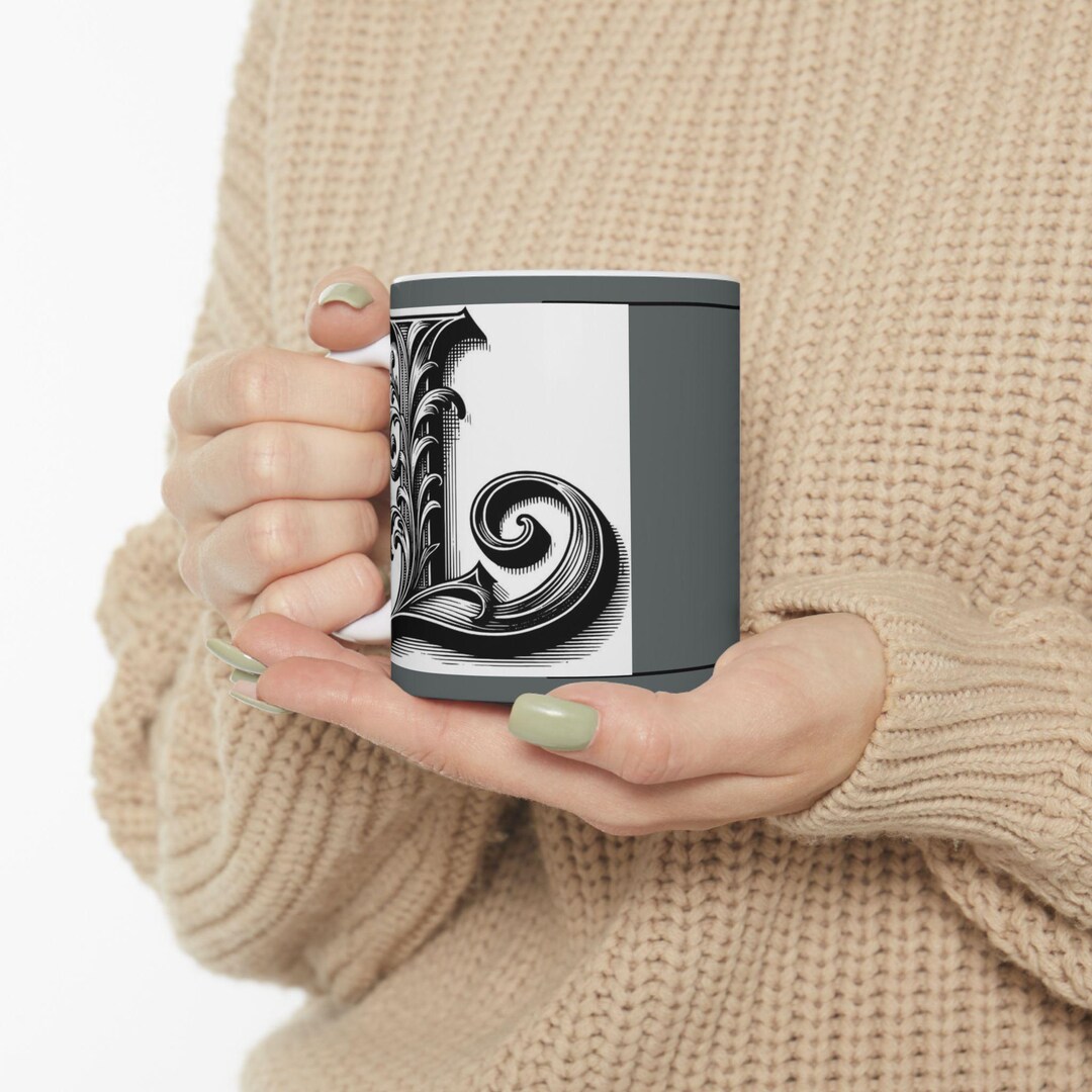 Iluminated Manuscript Letter L: Elegant Vintage-inspired Ceramic Mug ...