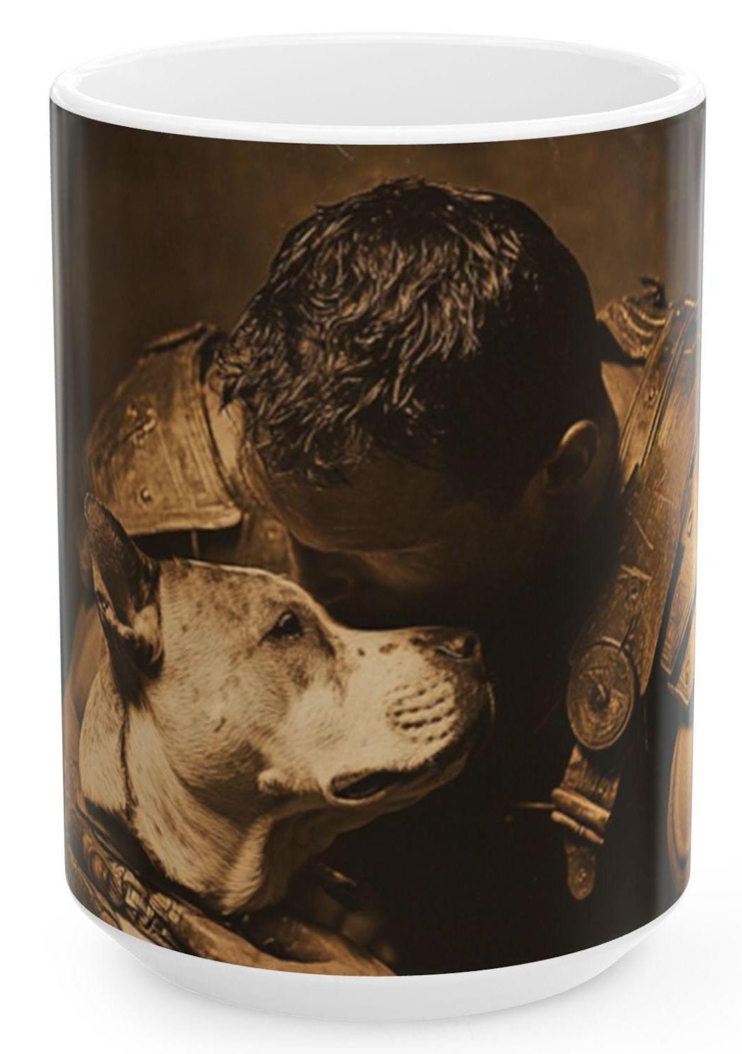 Gladiator and Pitbull Heartwarming Ceramic Mug, Pet Lover Gift, Dog ...