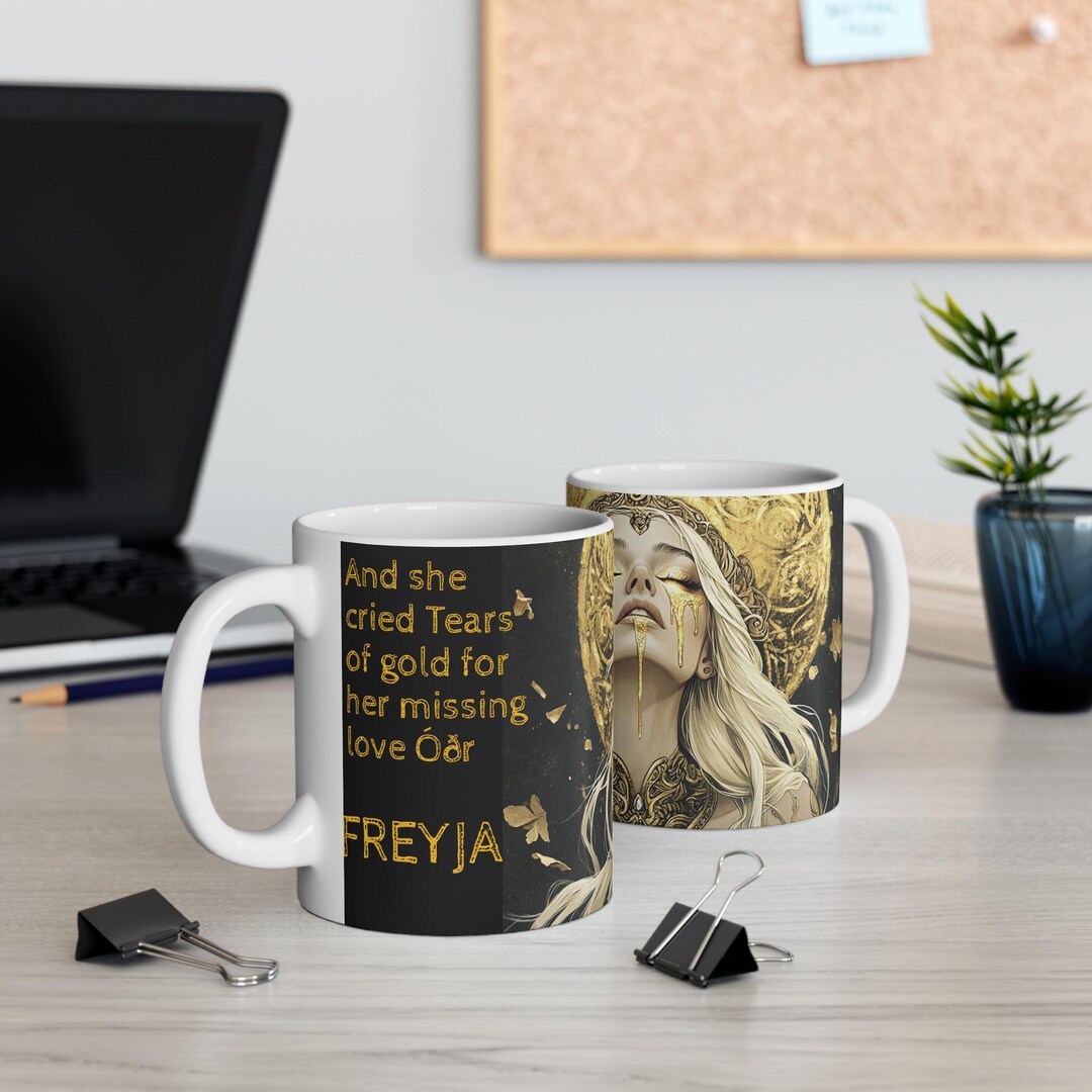 Mythical Goddess Freya Mug, Celestial Coffee Cup, Norse Mythology Gift ...