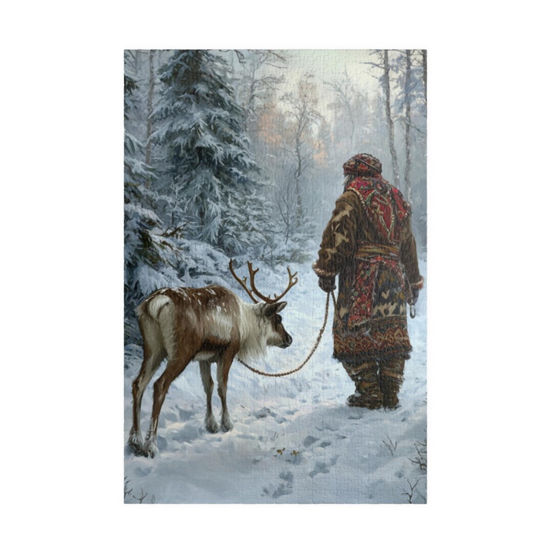 Sami Winter Wonderland Jigsaw Puzzle, Cozy Family Activity, Holiday ...