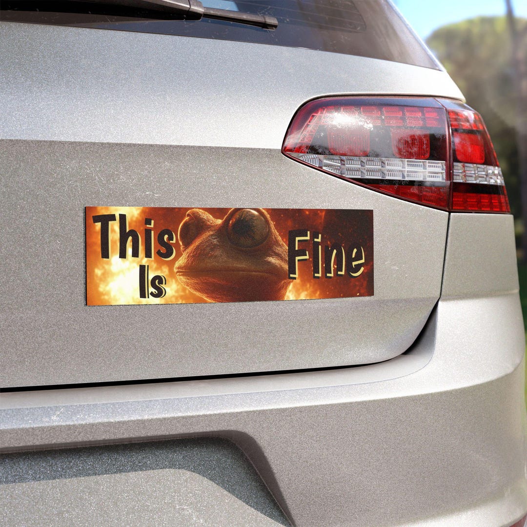 Pepe Car Magnets, This is Fine Frog Design, Funny Auto Decor, Humorous ...