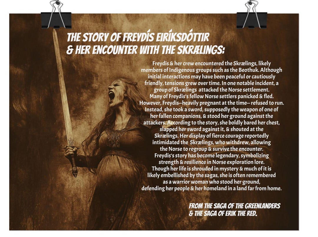 Viking Legend of Freydis Rolled Posters, Mythical Wall Art, Norse ...