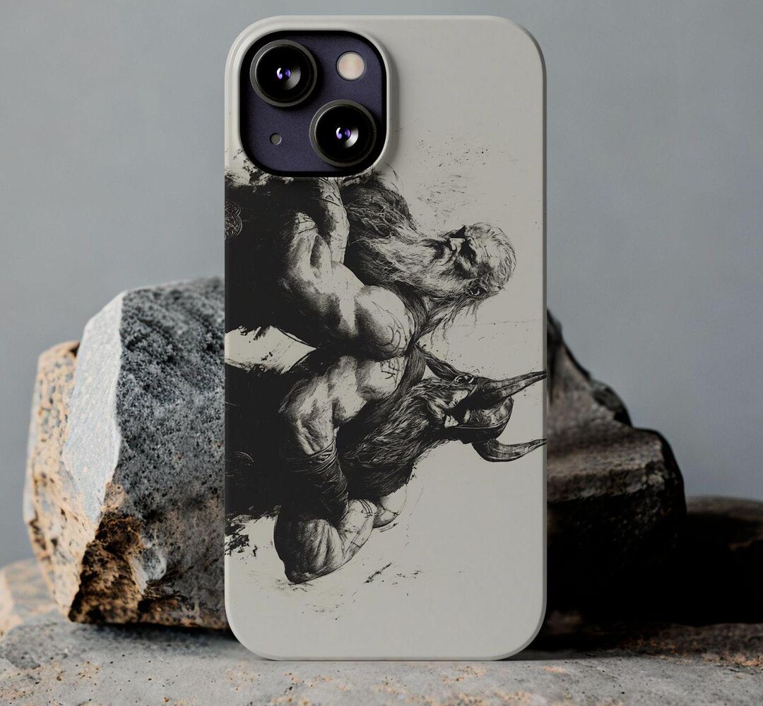 Mythical Norse Odin and Loki Slim Phone Cases, Viking Art Fathers Day ...