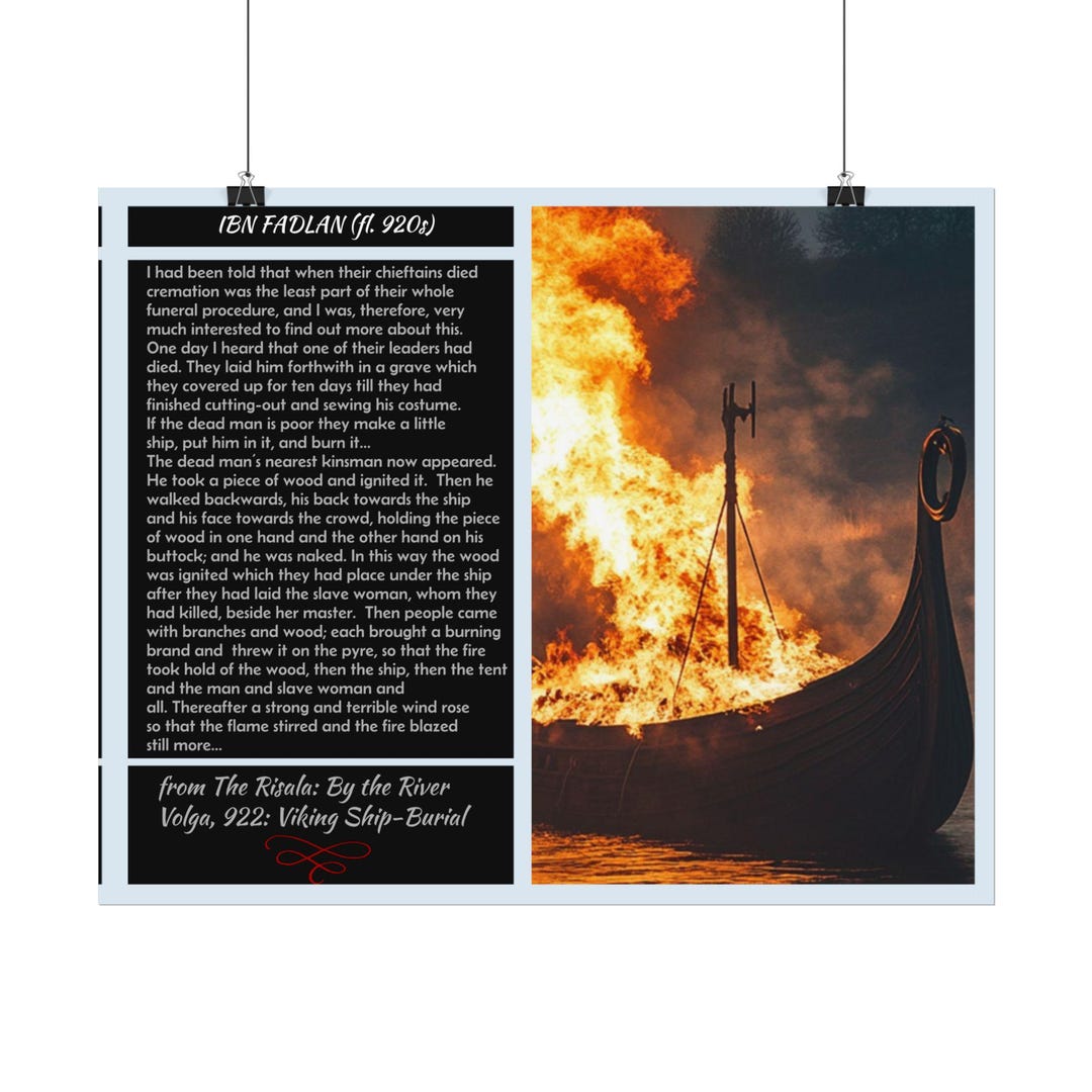 Ibd Fadlan Funeral Description: Viking Tales Rolled Posters, Norse ...