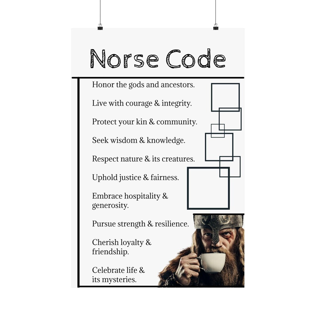 Norse Code Inspirational Poster | Motivational Wall Decor, Viking Gift ...